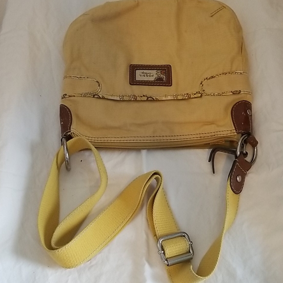 Fossil | Bags | Fossil Vintage Yellow Floral Satchel | Poshmark